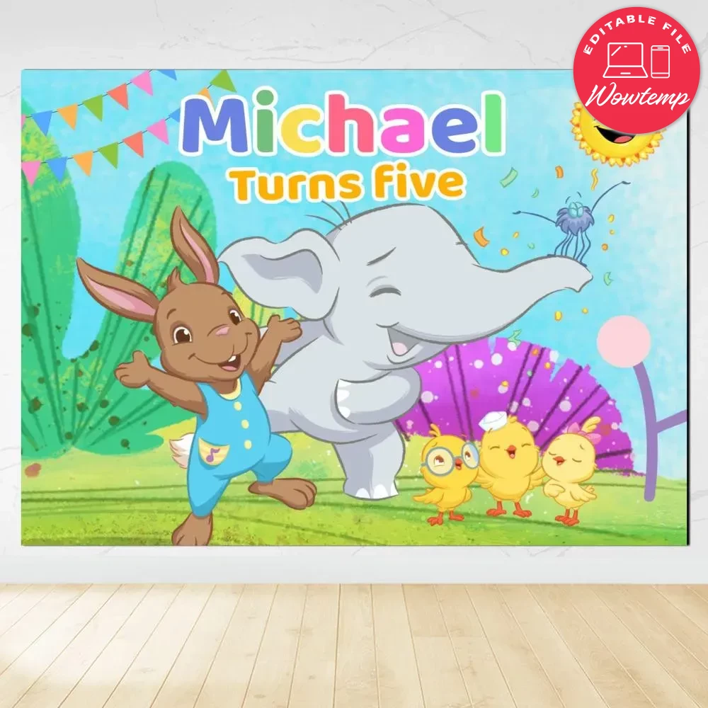 Canticos Birthday Backdrop Digital File Template Instant Download | Wowtemp