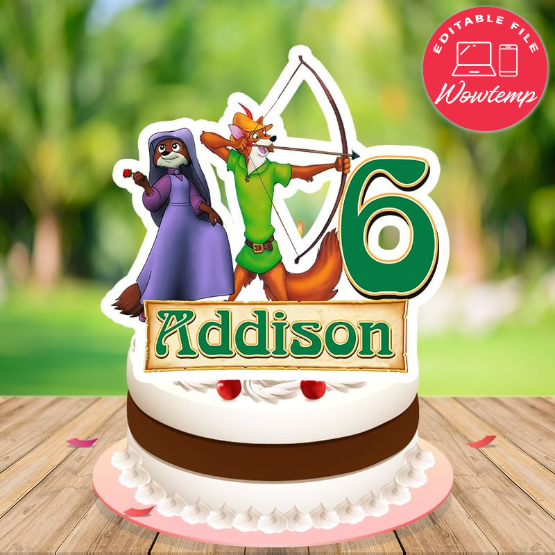 Robin hood Birthday Cake Topper Template Printable | Zingtemp