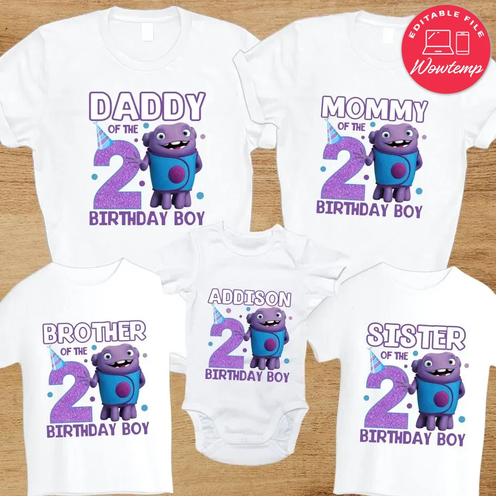 Boov Family Birthday PNG file template | Wowtemp