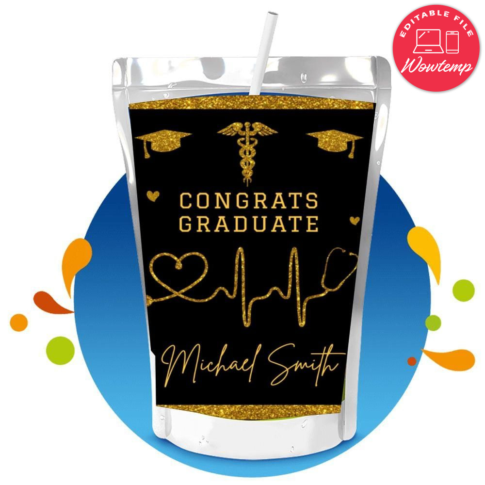 Medical assistant graduation Capri Sun Birthday Digital File | Wowtemp