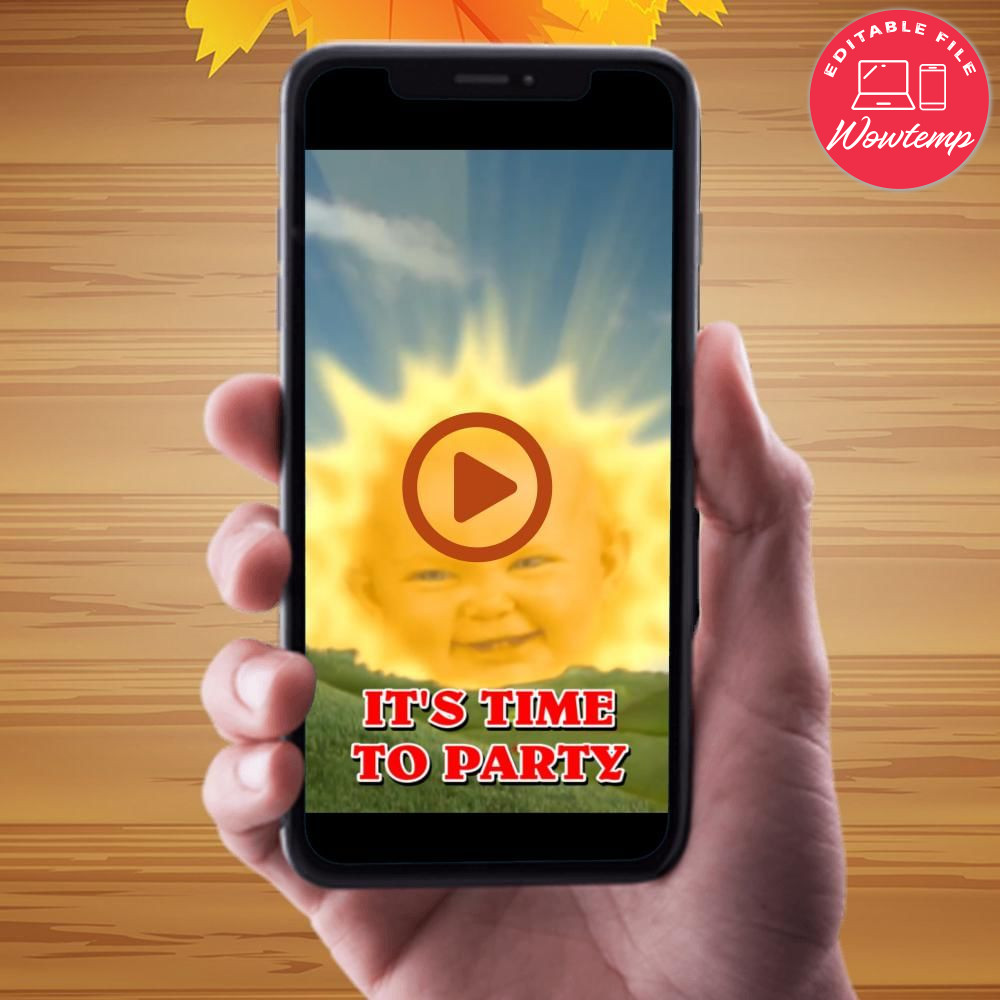 Teletubbies Video Invitation Digital Template DIY | Wowtemp