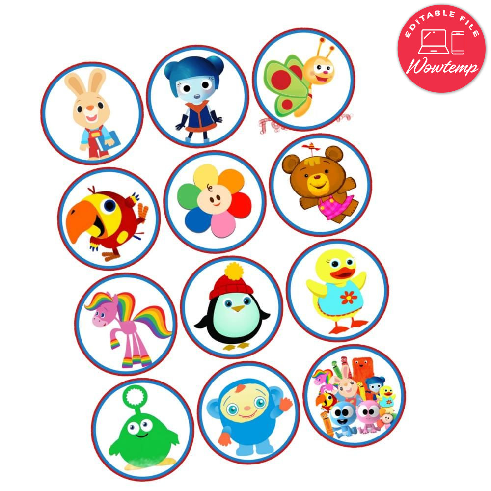 Baby First Tv Cupcake Toppers Template Printable Instant Download ...