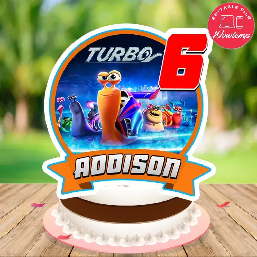 Turbo racing team Birthday Cake Topper Template Printable | Wowtemp