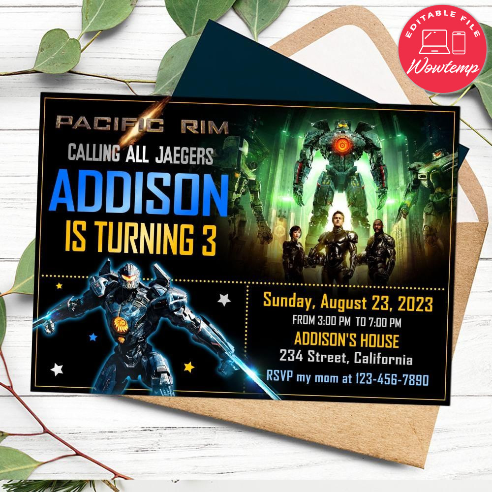 Pacific rim Invitation Customizable Template | Wowtemp