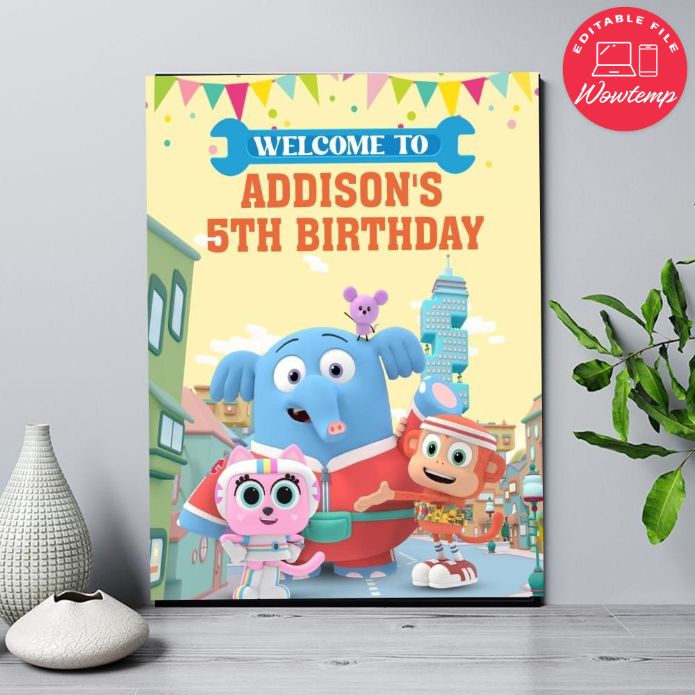 Chico Bon Bon Birthday Welcome Sign Digital File Printable DIY | Wowtemp