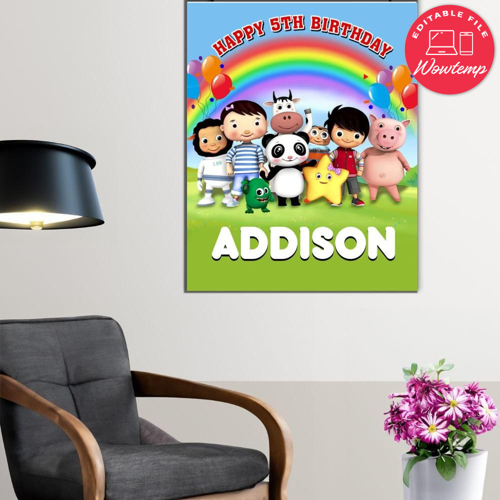 Little Baby Bum Birthday Welcome Sign Digital File Printable DIY | Wowtemp