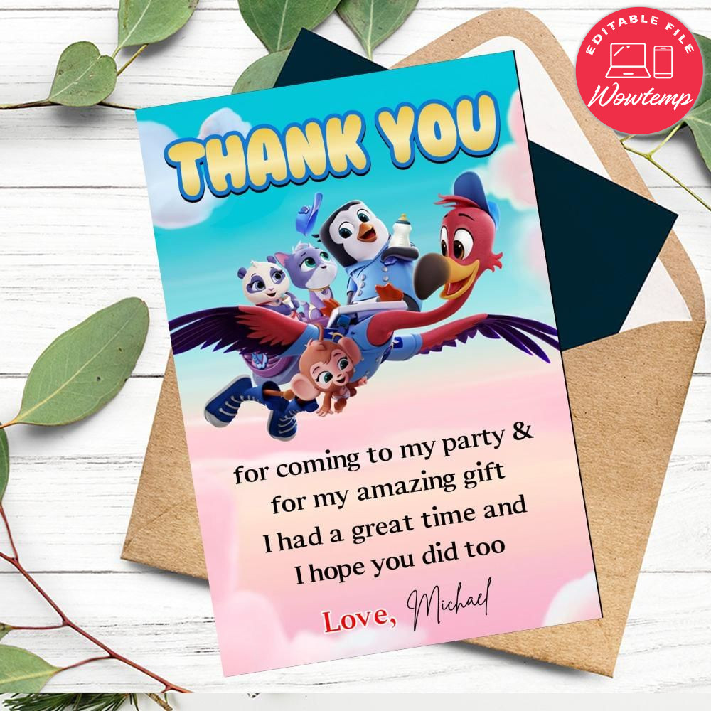 Tots Thank You Card Customizable Template DIY | Wowtemp