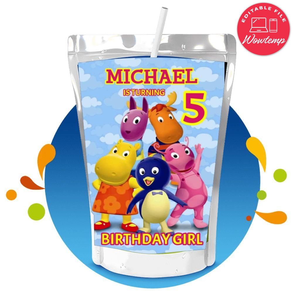 Backyardigans Capri Sun Birthday Digital File Printable | Wowtemp