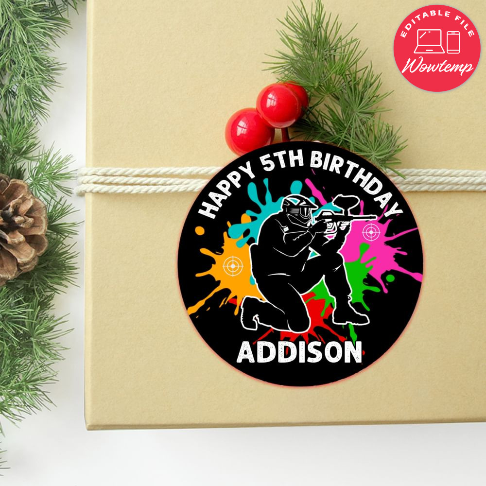 Paintball Circle Sticker Template Customizable DIY | Wowtemp