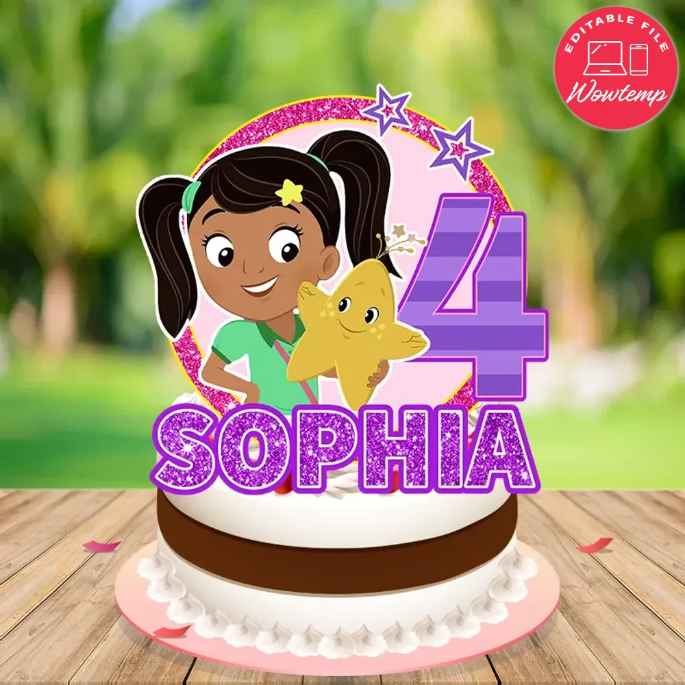 Nina's World Birthday Cake Topper Template Printable | Zingtemp