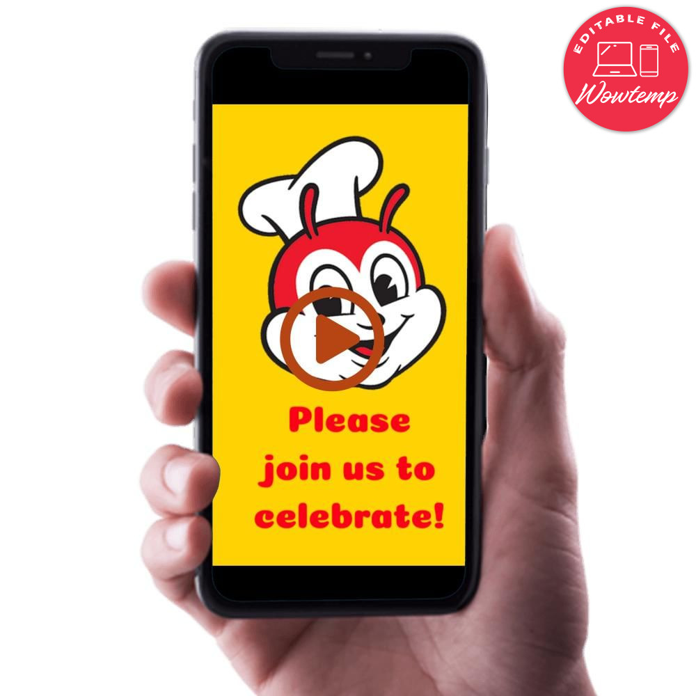 Jollibee Video Invitation Digital Template DIY | Wowtemp