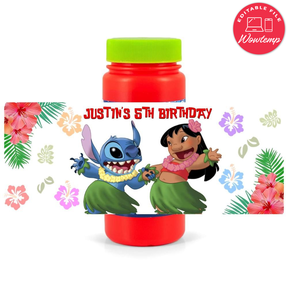Lilo and stitch Bubbles Wrapper Template to Print at Home DIY | Wowtemp