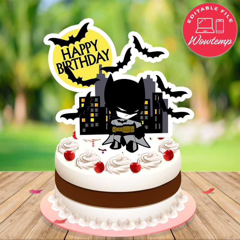 Batman Birthday Cake Topper Template Printable | Wowtemp
