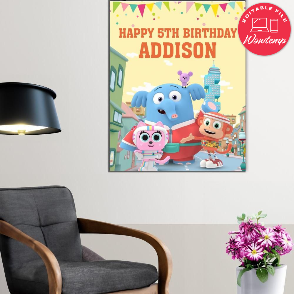 Chico Bon Bon Birthday Welcome Sign Digital File Printable DIY | Wowtemp