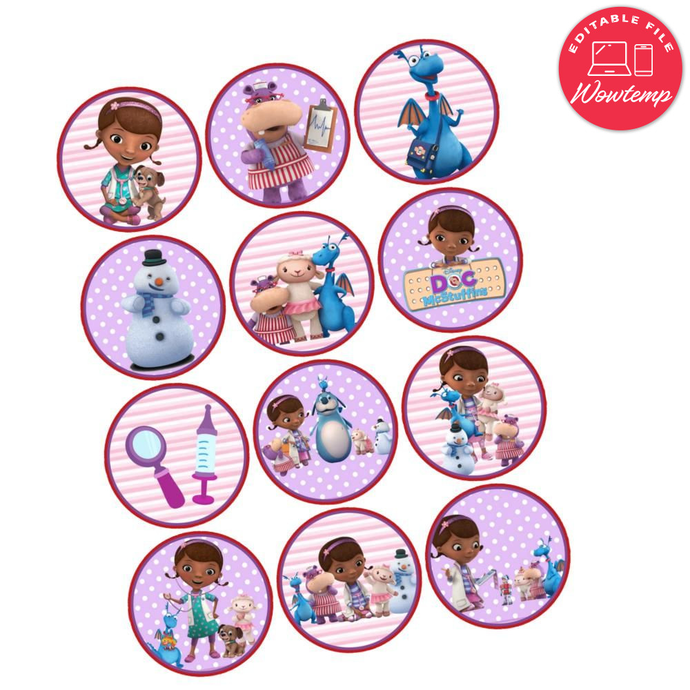 Doc Mcstuffins Cupcake Toppers Template Printable Instant Download ...