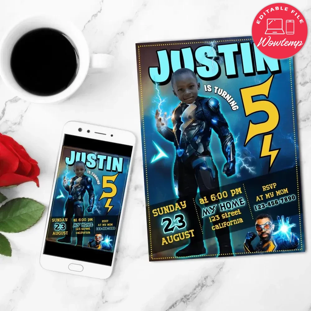 Amazing Black Lightning Flyer With Photo Customizable | Wowtemp