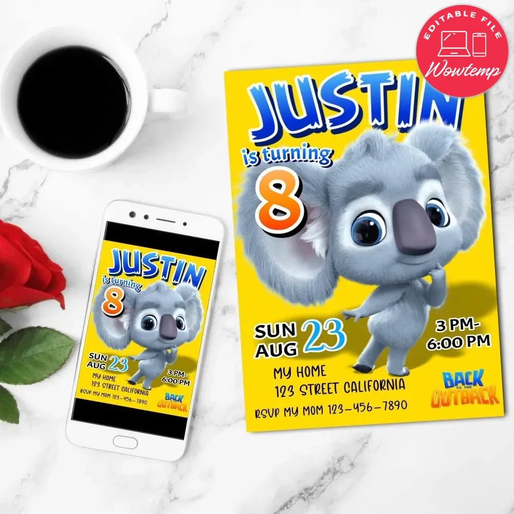 Back To The Outback Invitation Customizable Template DIY | Wowtemp