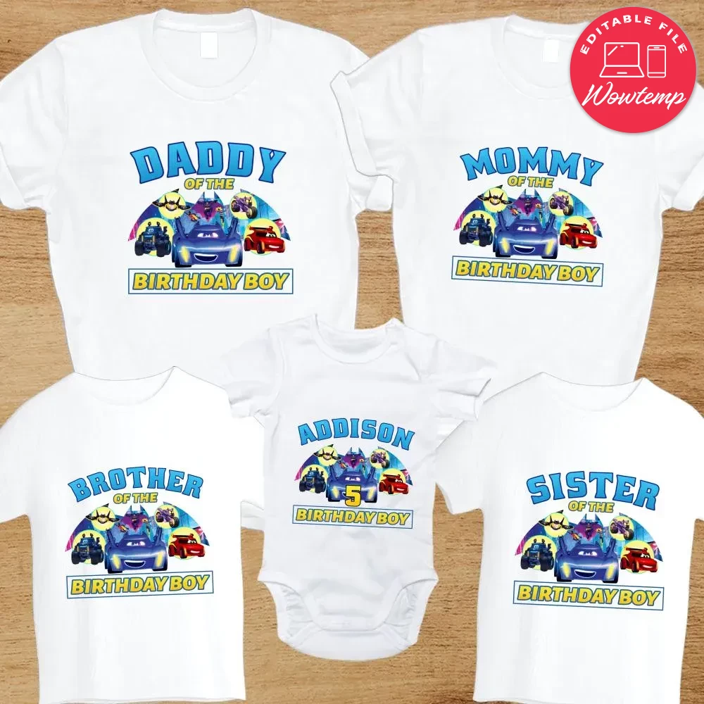 Batwheels Family Birthday PNG file template | Wowtemp