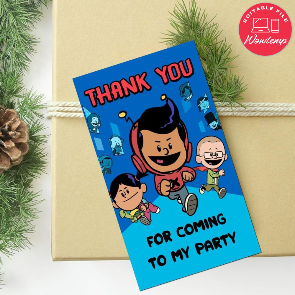 Xavier Riddle Thank You Tag Customizable Template | Wowtemp