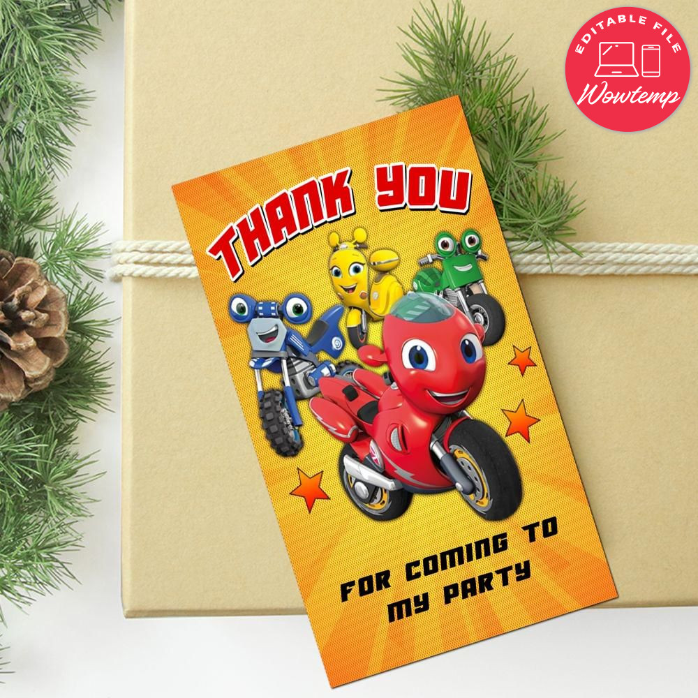 Ricky Zoom Thank You Tag Customizable Template | Wowtemp