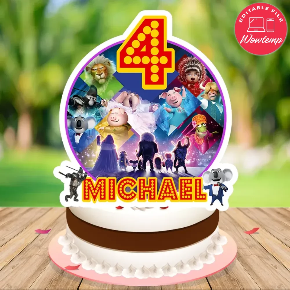Sing 2 Birthday Cake Topper Template Printable | Wowtemp