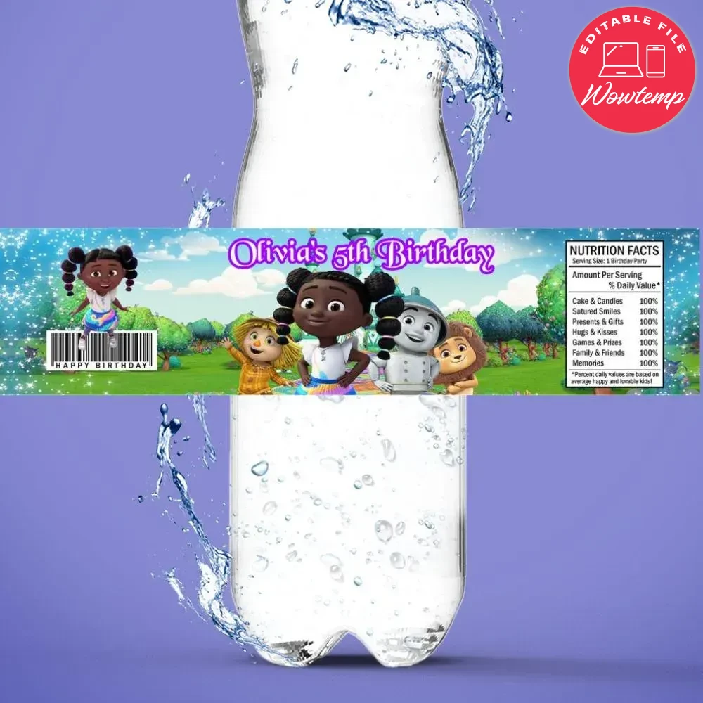 Dee and friends Birthday Water Bottle Label Template | Wowtemp