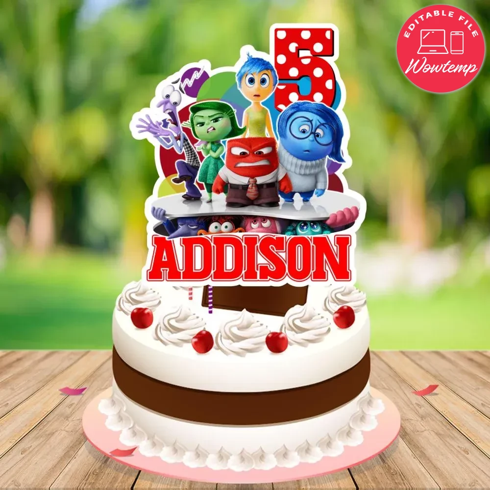 Inside out 2 Birthday Cake Topper Template Printable | Wowtemp