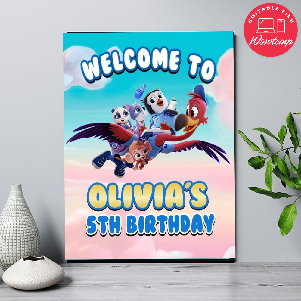 Tots Birthday Welcome Sign Digital File Printable DIY | Wowtemp