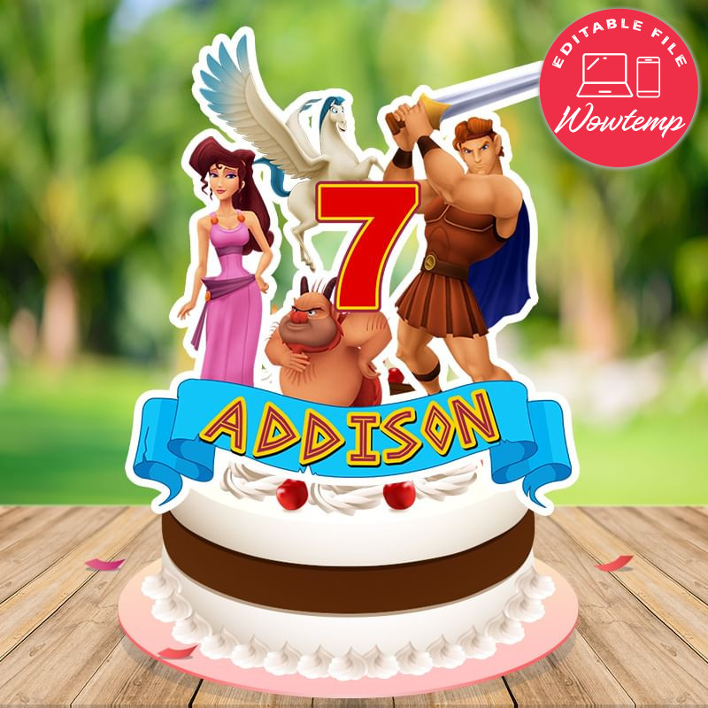 Hercules Birthday Cake Topper Template Printable | Wowtemp