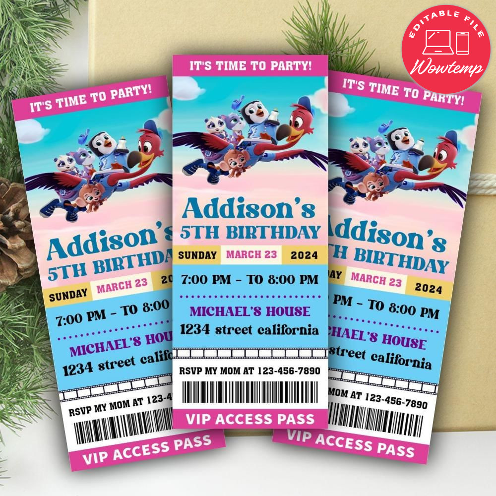 Tots Ticket Invitation Customizable Template | Wowtemp