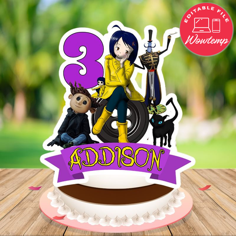 Coraline Birthday Cake Topper Template Printable | Wowtemp
