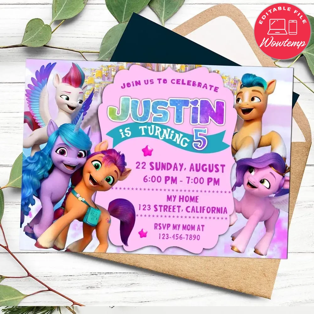 Little Pony New Generation Birthday Flyer Customizable DIY | Wowtemp