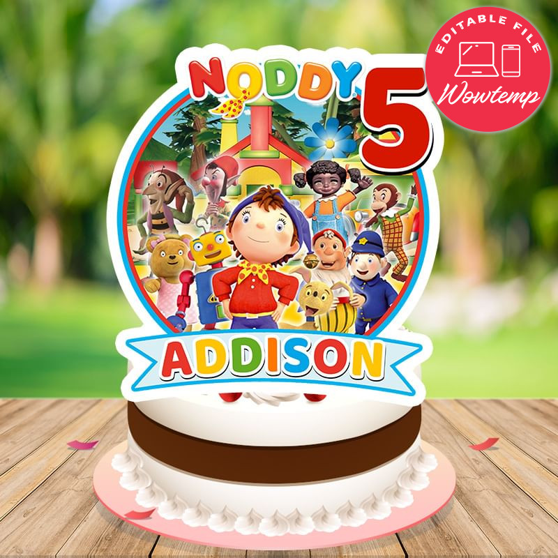 Noddy And Friends Birthday Cake Topper Template Printable | Wowtemp
