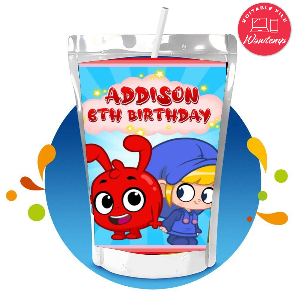 Morphle Capri Sun Birthday Digital File Printable | Wowtemp