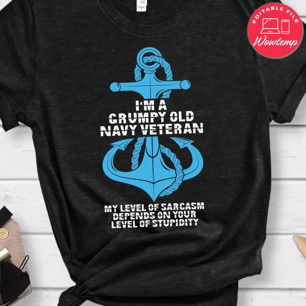 Grumpy old navy veteran shirt | Wowtemp