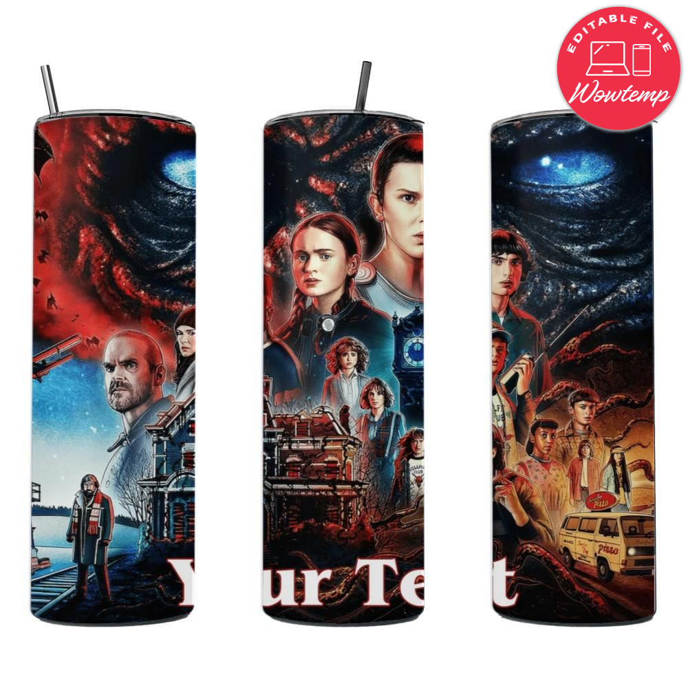 Stranger Things 4 20 oz skinny tumbler Customizable | Wowtemp