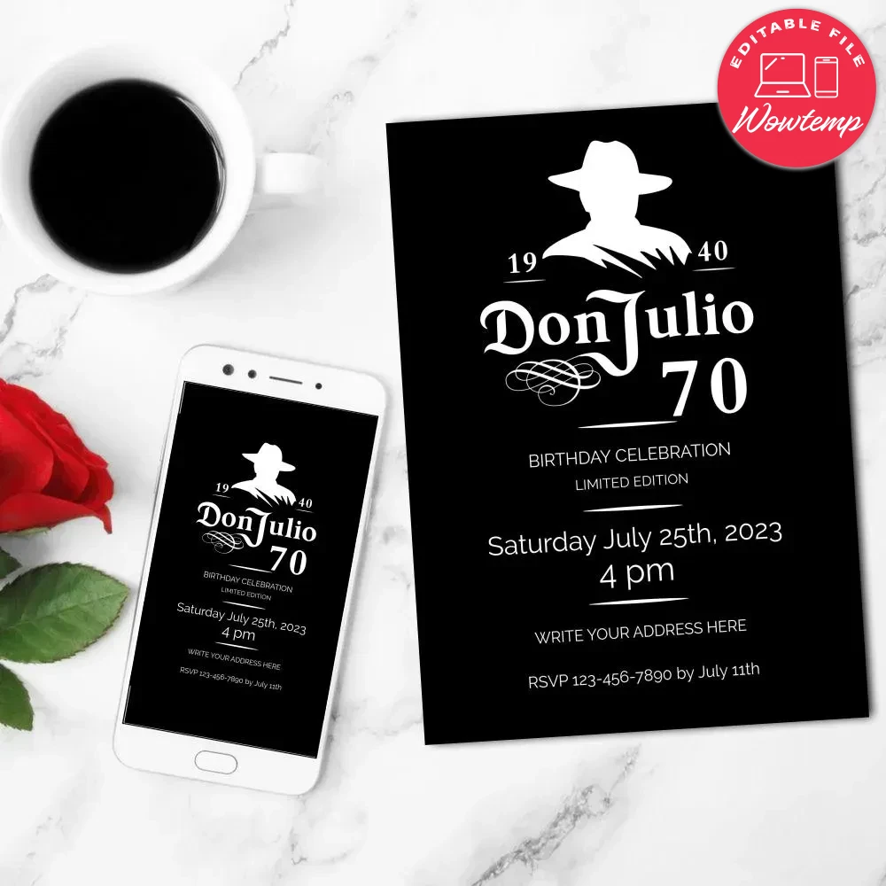 Don julio Invitation Customizable Template DIY | Wowtemp