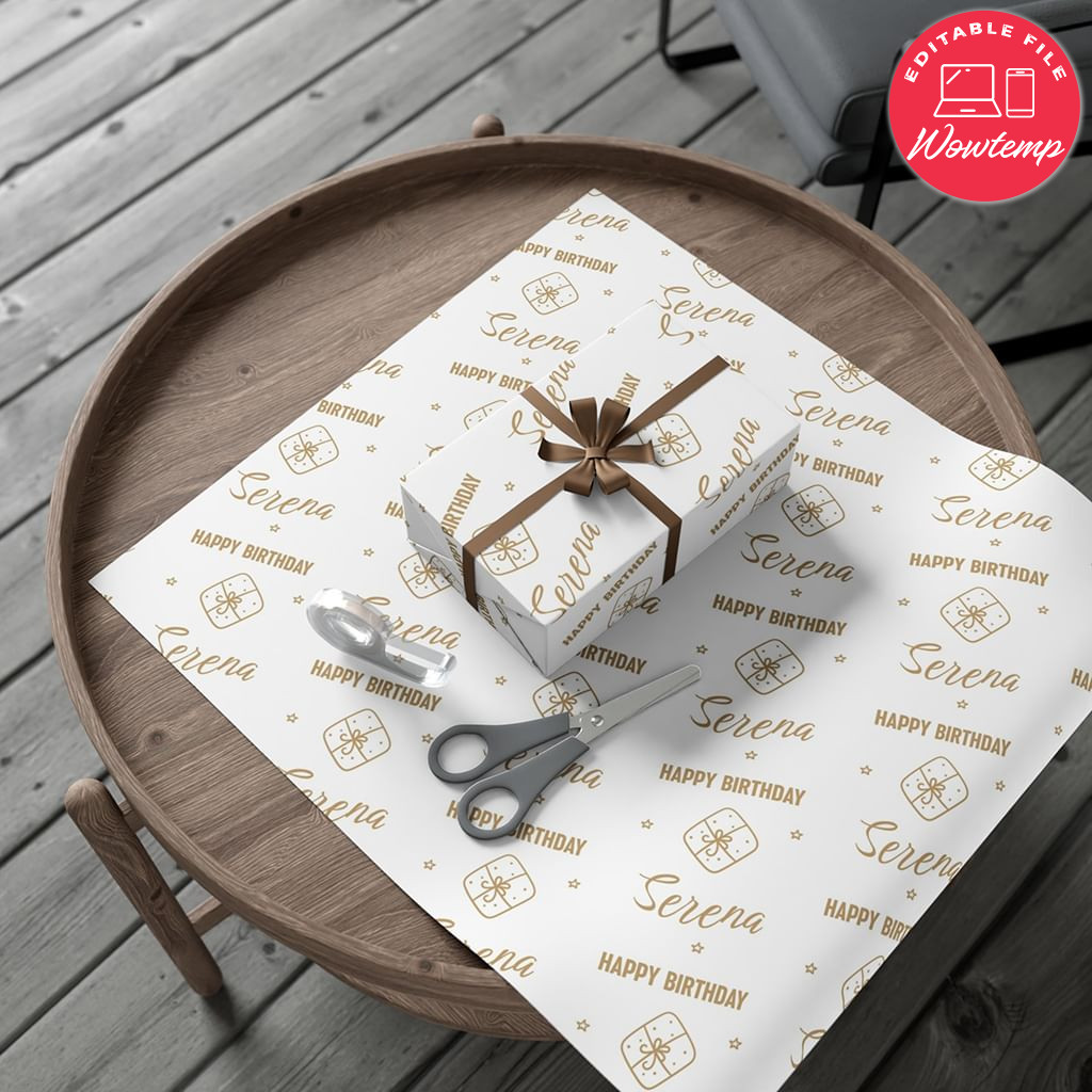 Personalised Happy Birthday Gift Wrap Customizable | Wowtemp