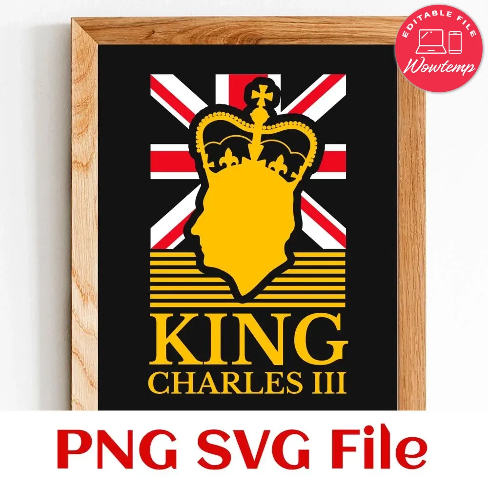 King Charles III PNG SVG design template | Wowtemp