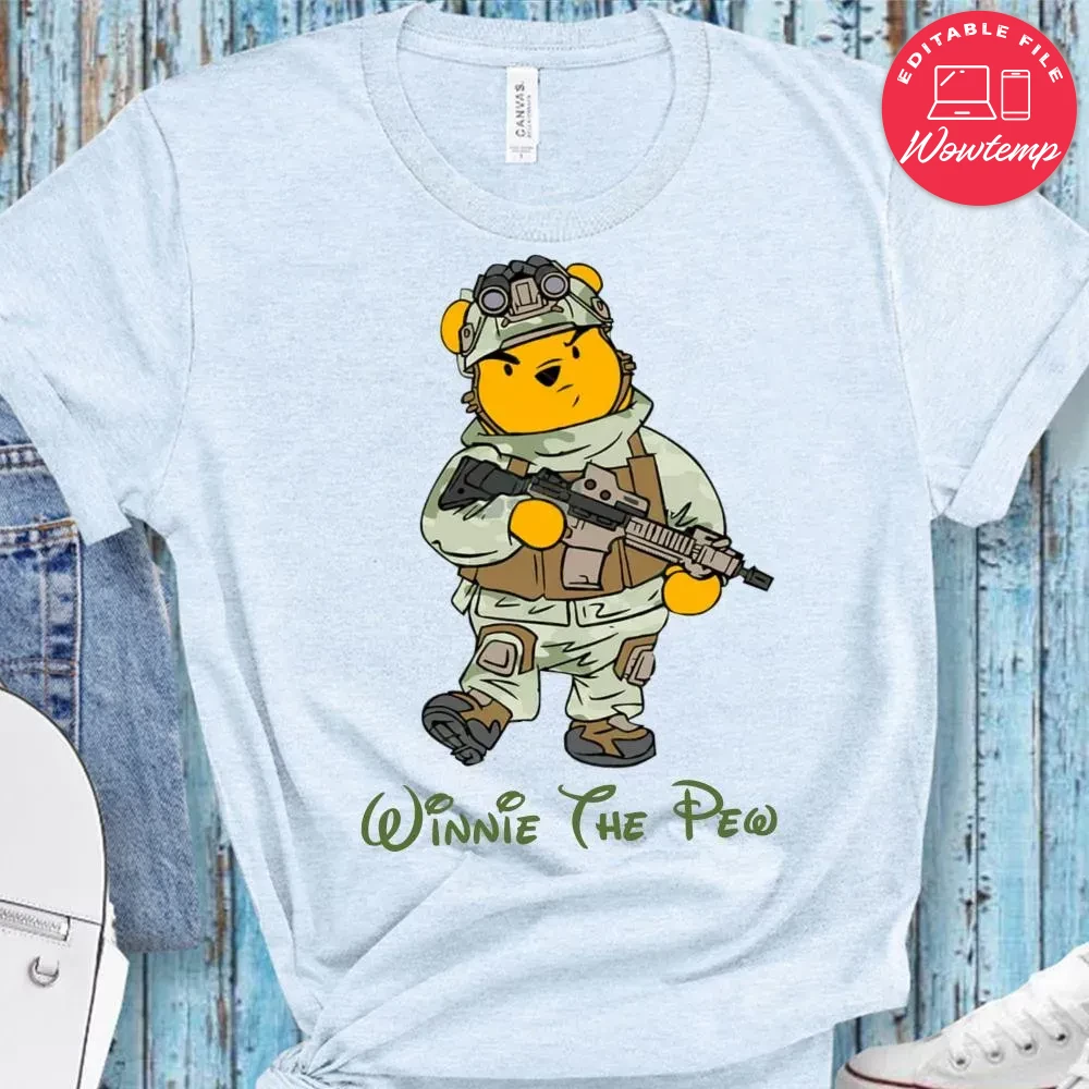 Army Winnie The Pew Gun Pooh PNG file template | Wowtemp