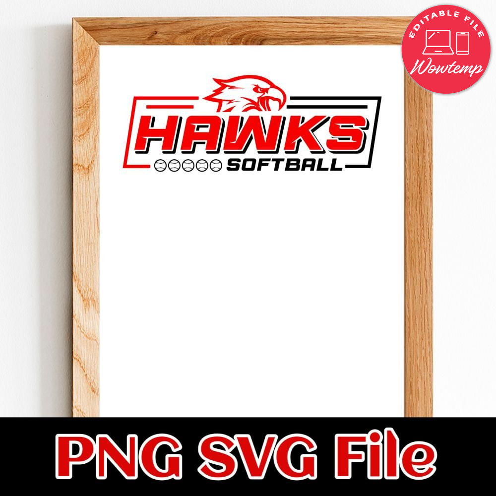 Hawks softball SVG PNG | Wowtemp