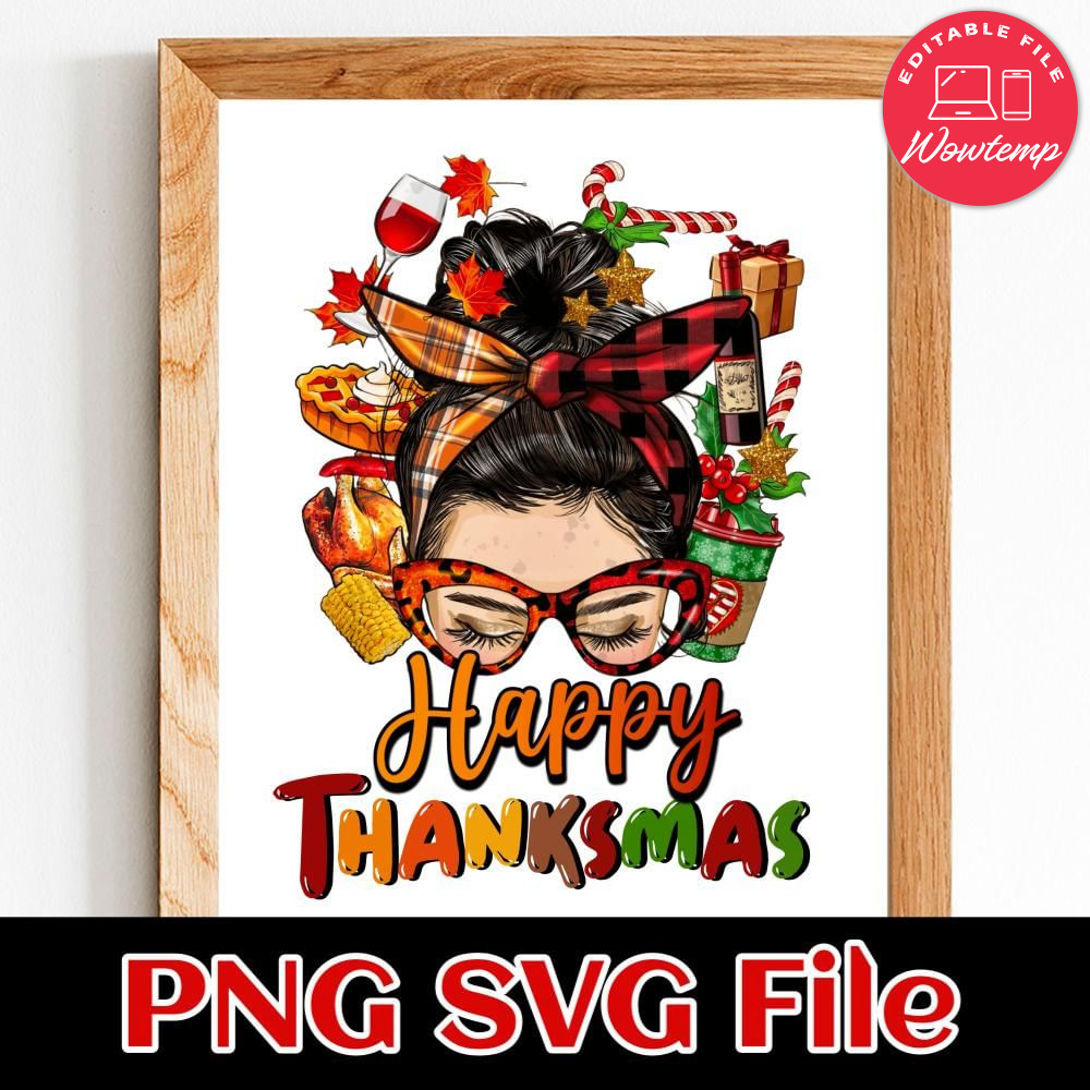 Happy Thanksmas PNG file template | Wowtemp