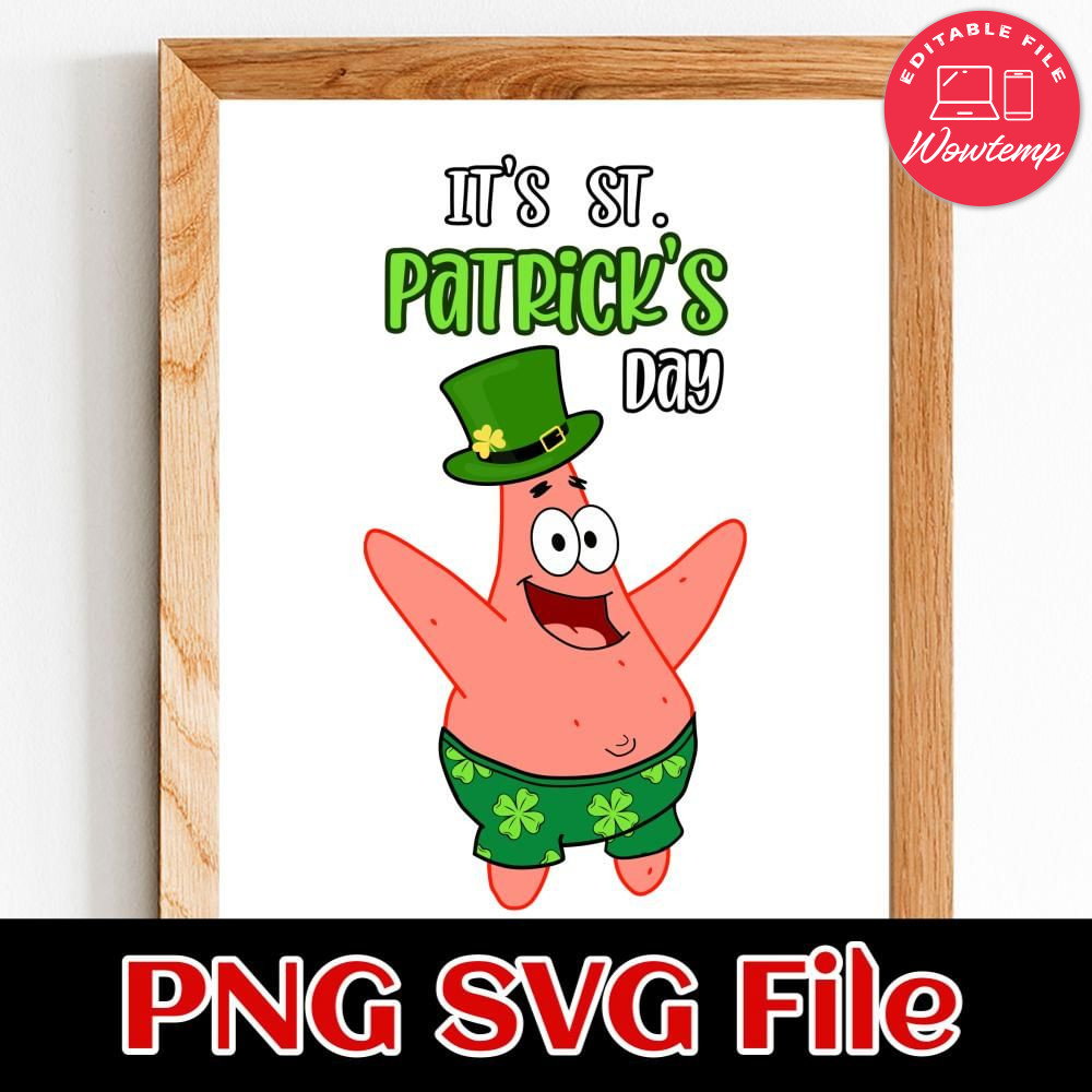 Patrick Star Spongebob PNG SVG file template | Wowtemp