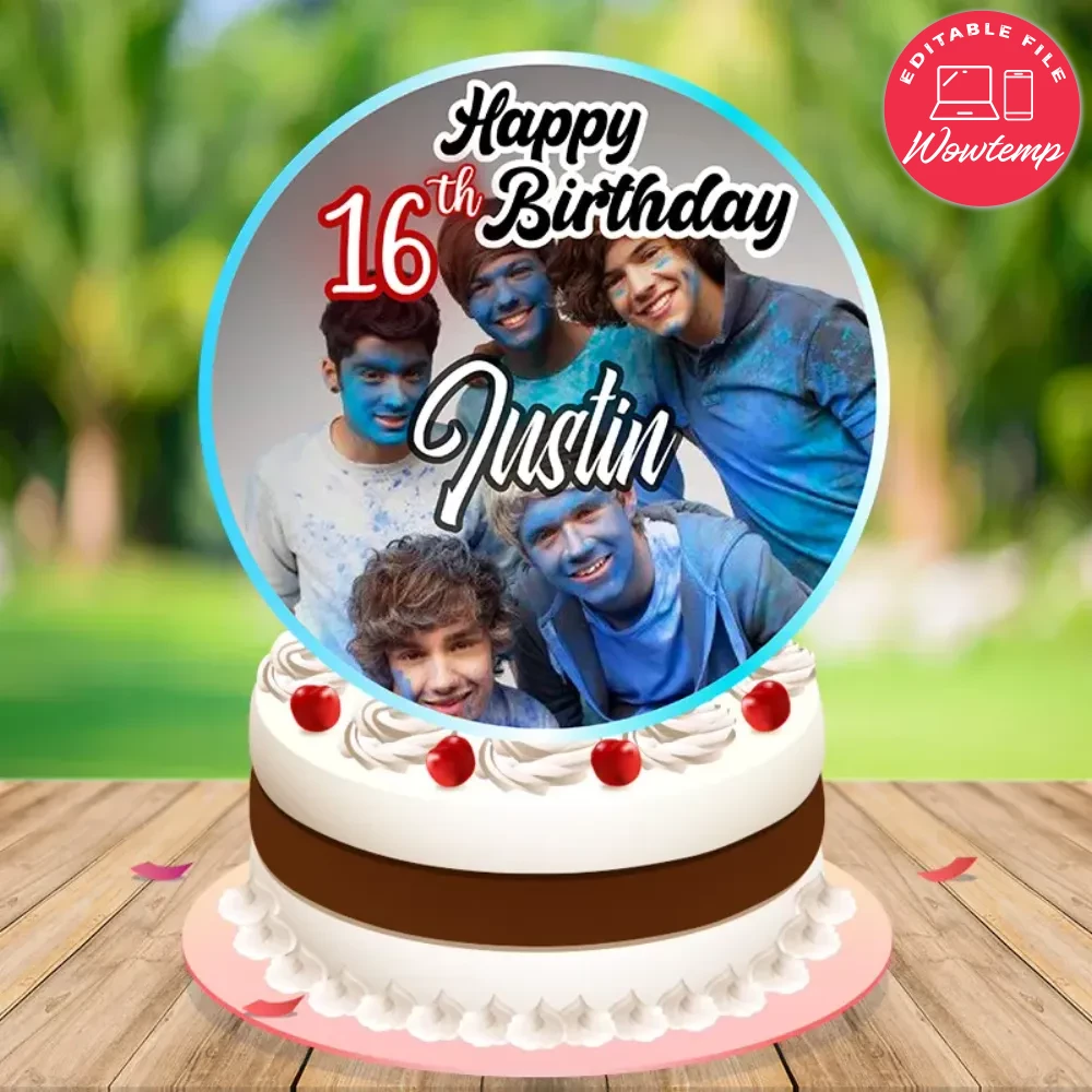 One Direction Birthday Cake Topper Template Printable DIY | Wowtemp