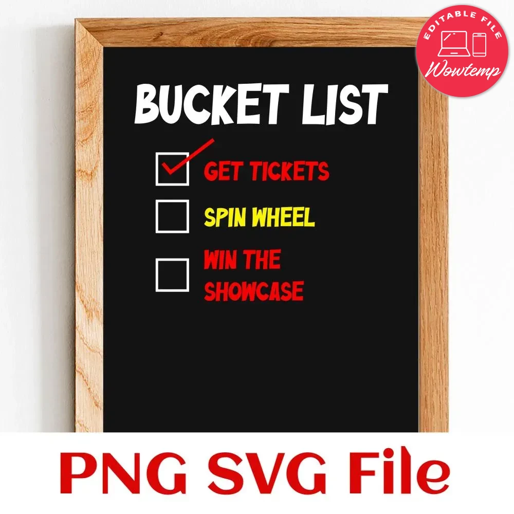 Check Box Spinning Wheel Win Showcase SVG PNG Customizable | Wowtemp