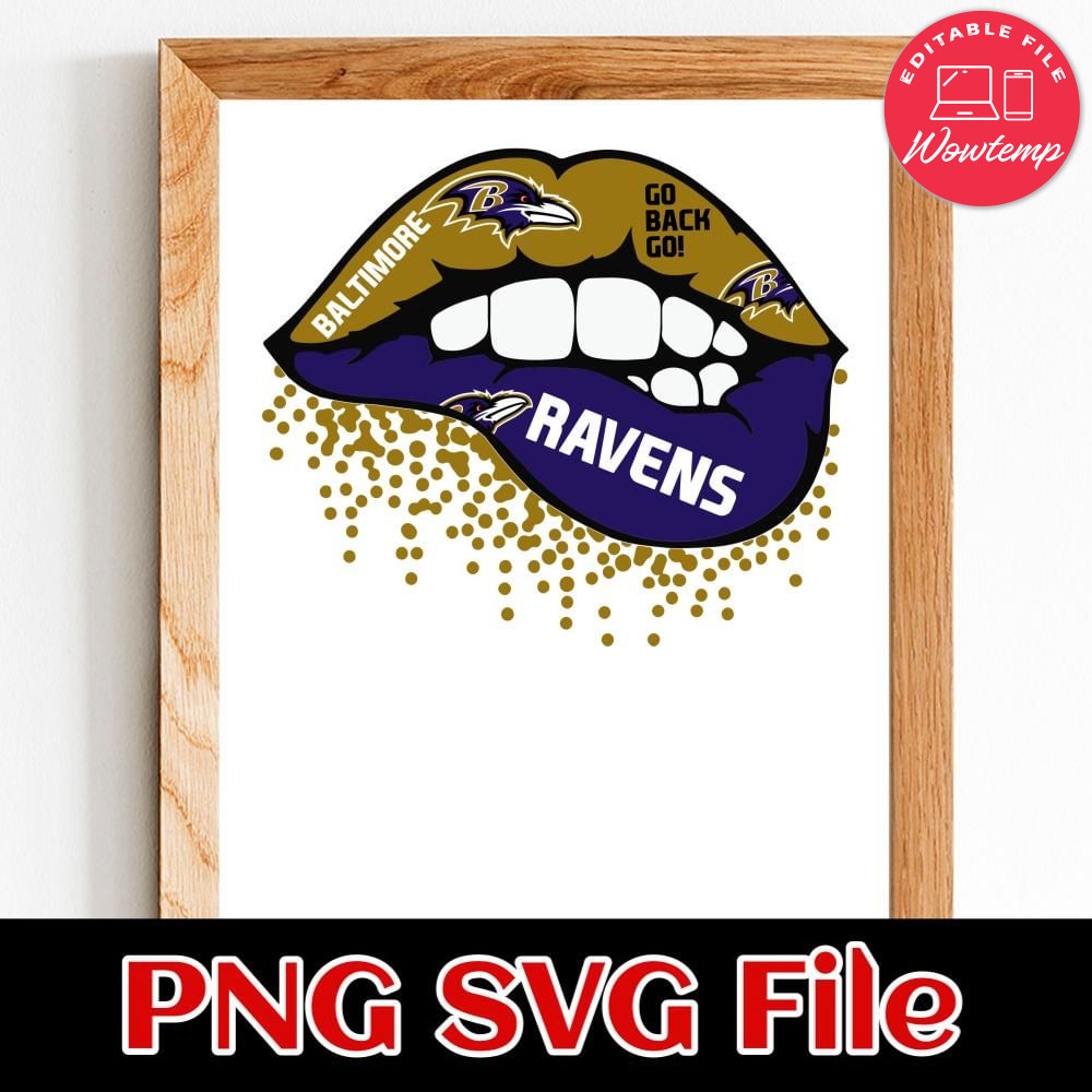 Lips Baltimore Ravens PNG file template | Wowtemp