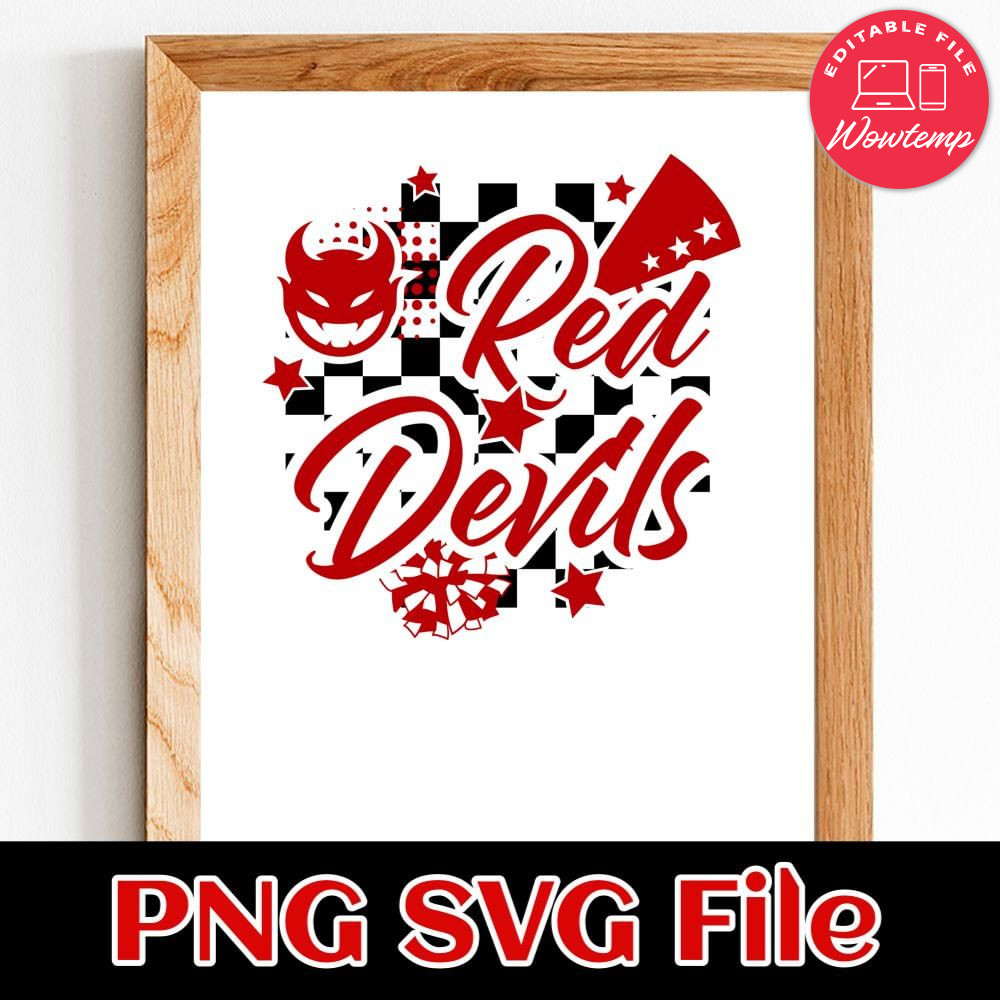 Red devils team SVG PNG | Wowtemp
