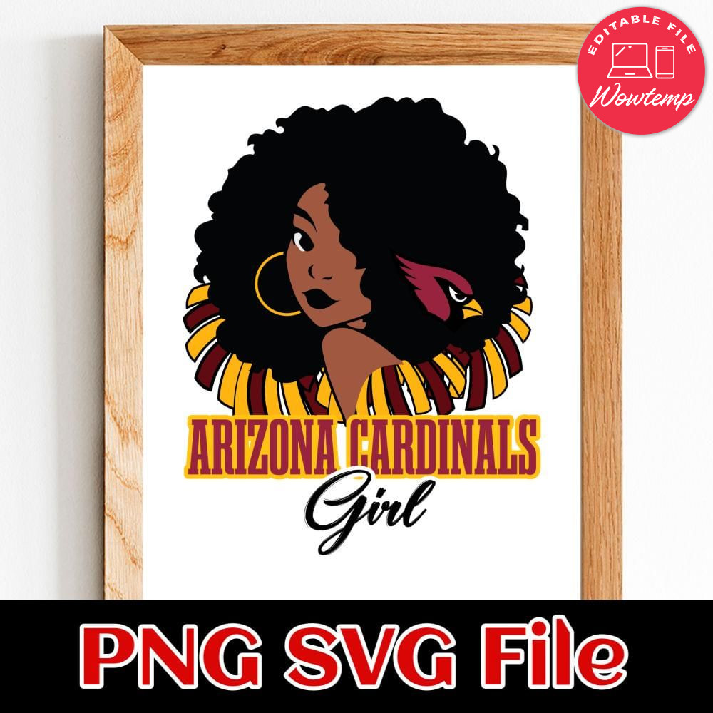 Arizona Cardinals girl PNG SVG file template | Wowtemp