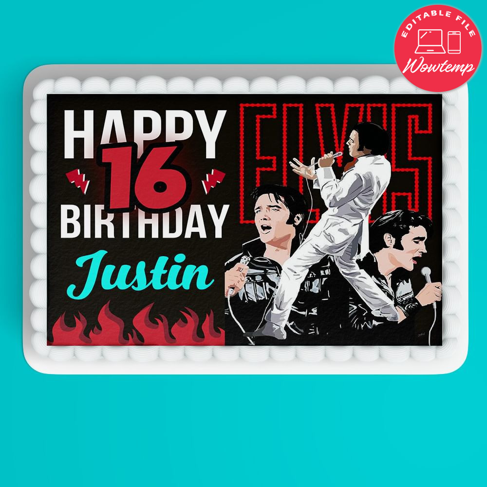 Elvis Centerpiece Customizable Template Instant Download | Wowtemp