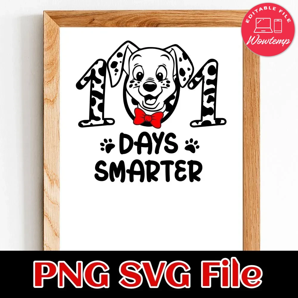 101 days smarter PNG SVG file template | Wowtemp